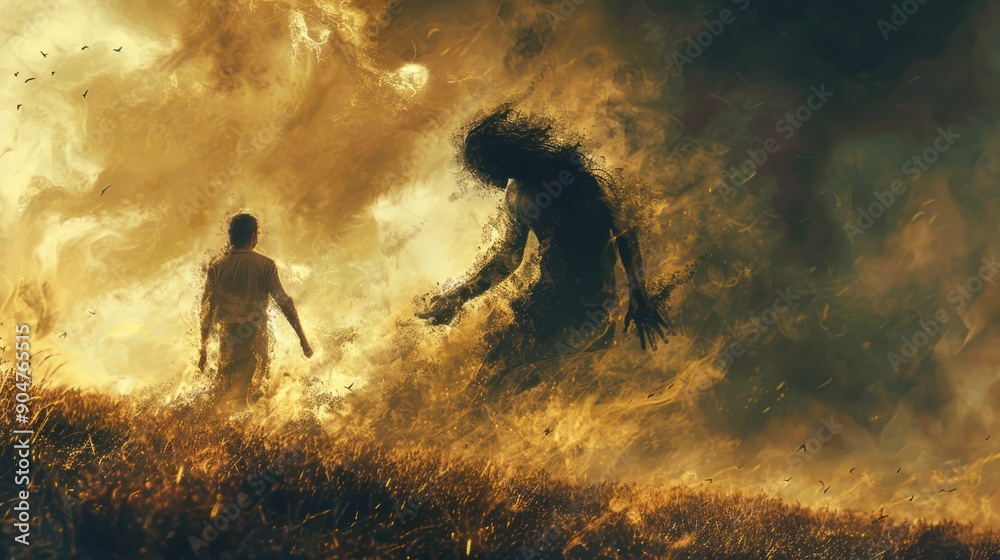 Cain and Abel: A Religious Concept Art Depicting the Biblical Story of ...