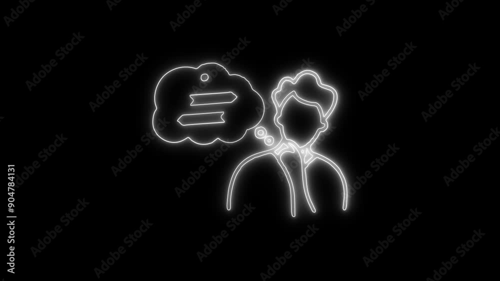 Decision Making Neon Icon 4K Animated Linear Symbol Icon Video ...