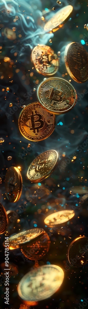 Merge the concepts of internet memes and cryptocurrency in a visually ...