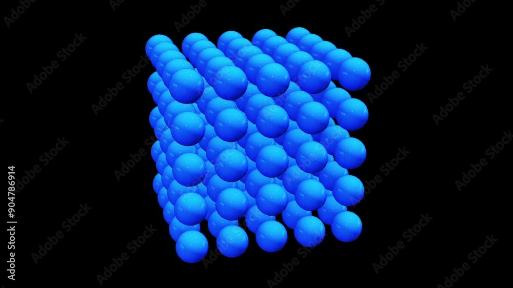 Different states of matter solid state 3d motion diagram. Set of matter ...