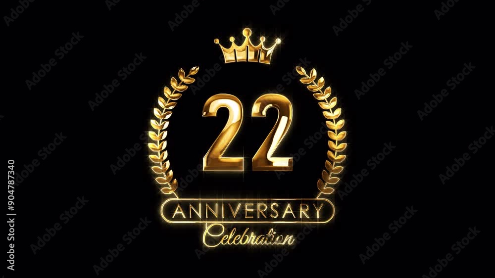 22nd Anniversary Celebration. Happy 22 Years Anniversary Animation in ...