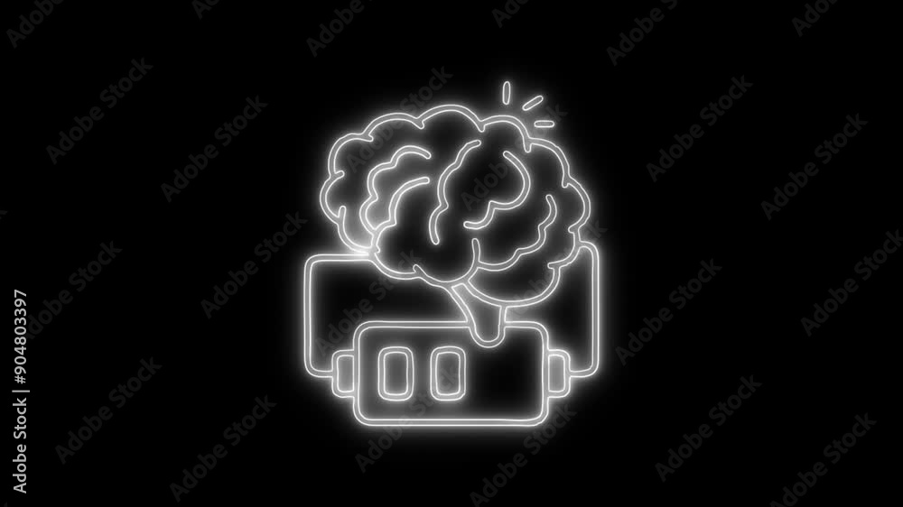 Business Acumen Neon Icon 4K Animated Linear Symbol Icon Video ...