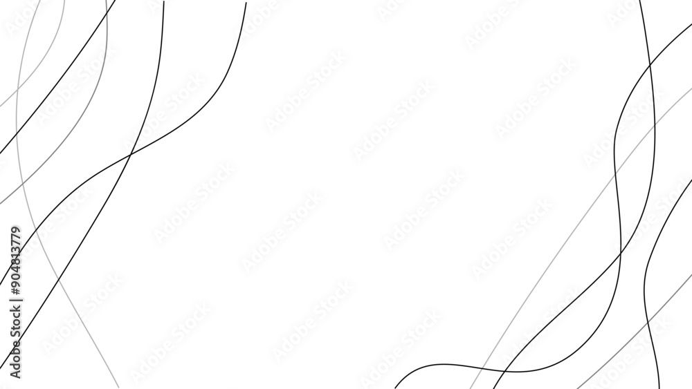Curve line pattern bg. Curvy and undulate thin seamless vector ...