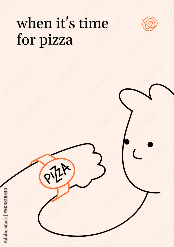 When it is time for pizza. Character looking at the clock template ...