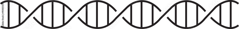DNA icon. deoxyribonucleic Acid Vector outline Design. DNA sign ...