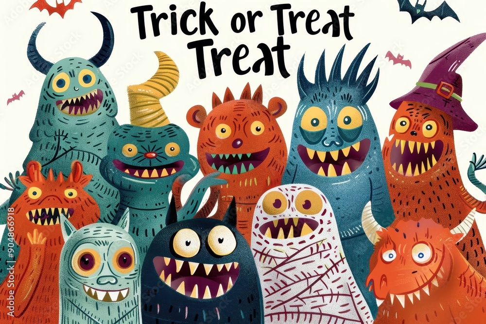 Monster Mash Collage: A mix of friendly monsters, including mummies ...