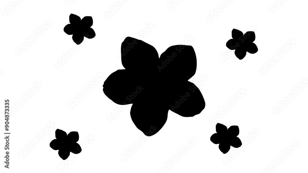 Zoom in and out animation the forget-me-not symbol. Large black symbol ...