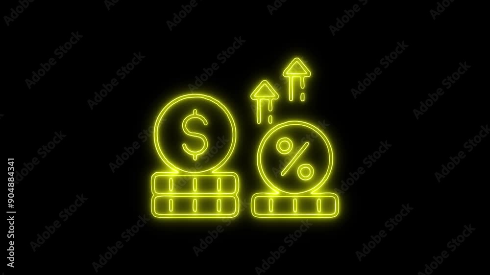 Profit Enhancement Neon Icon 4K Animated Linear Symbol Icon Video ...
