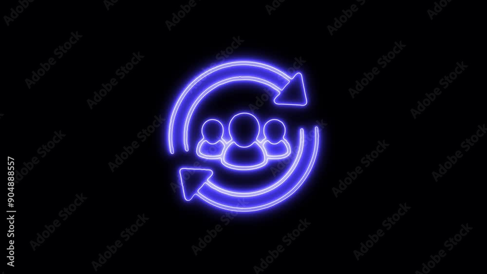 Workforce Mobility Neon Icon 4K Animated Linear Symbol Icon Video ...