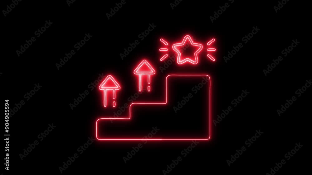 Top Performers Neon Icon 4K Animated Linear Symbol Icon Video ...