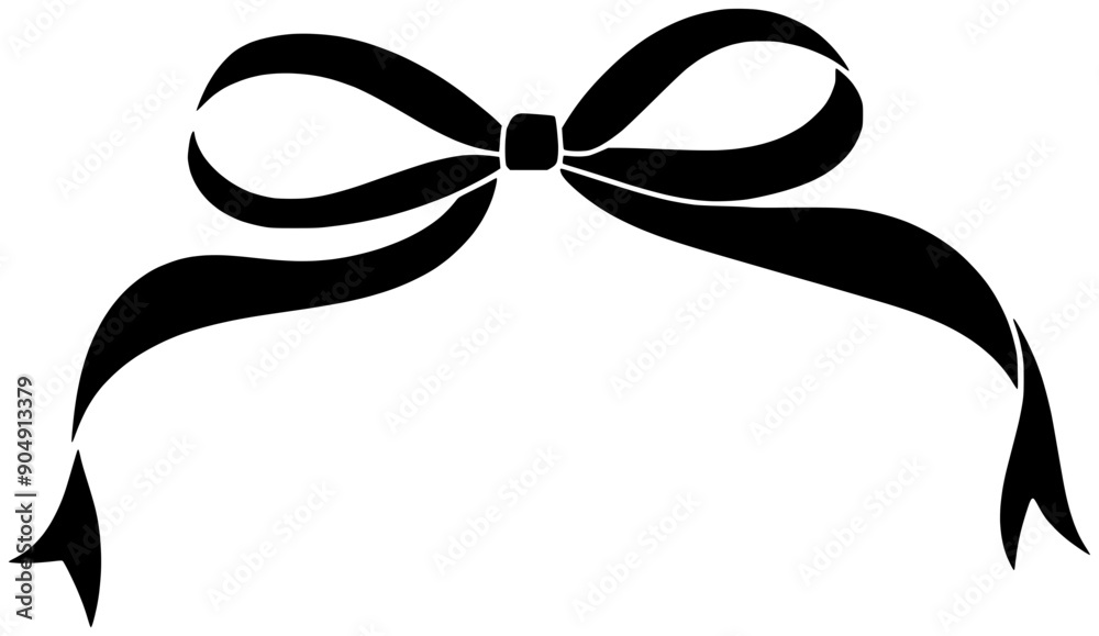 ribbon illustration bow silhouette vector logo holiday icon gift ...