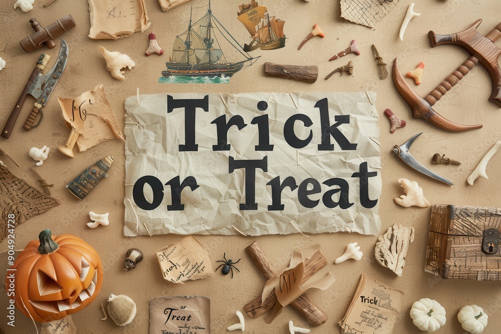 Pirate Adventure Collage: Pictures of pirate ships, treasure chests ...