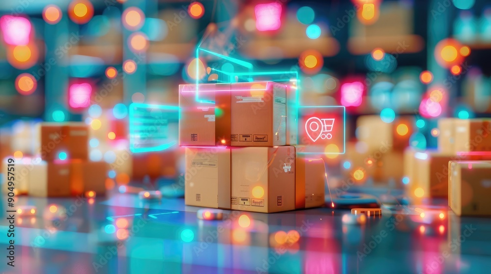 High-tech supply chain management, automated efficiency monitoring ...