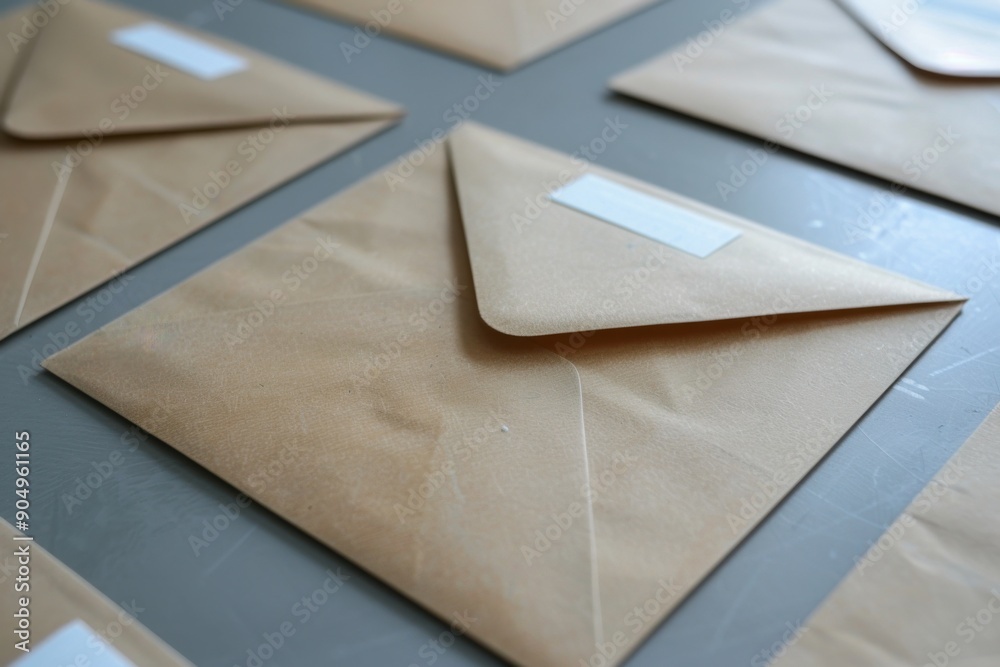 Envelopes. Communication and Mail Carrier Concept with Font and Office ...