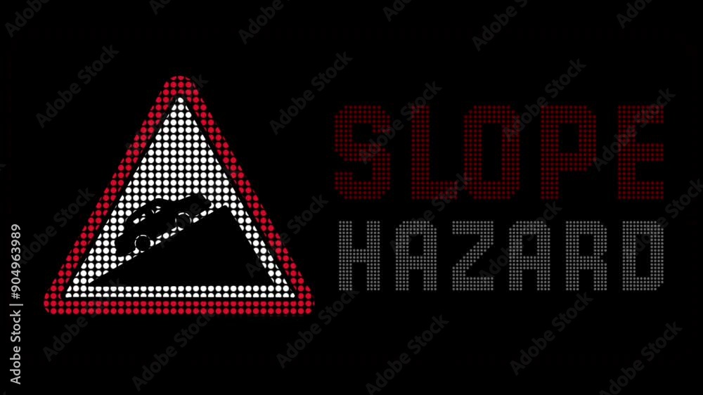 Slope Hazard Road Sign Digital Animation - High-Definition Animated ...