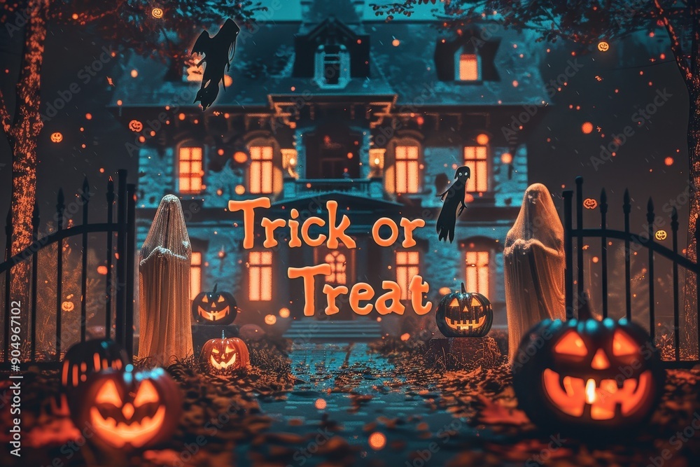 Spooky Haunted House Collage: Photos of an eerie, old mansion ...