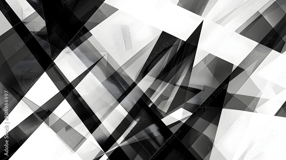 Abstract composition with overlapping geometric shapes in shades of ...