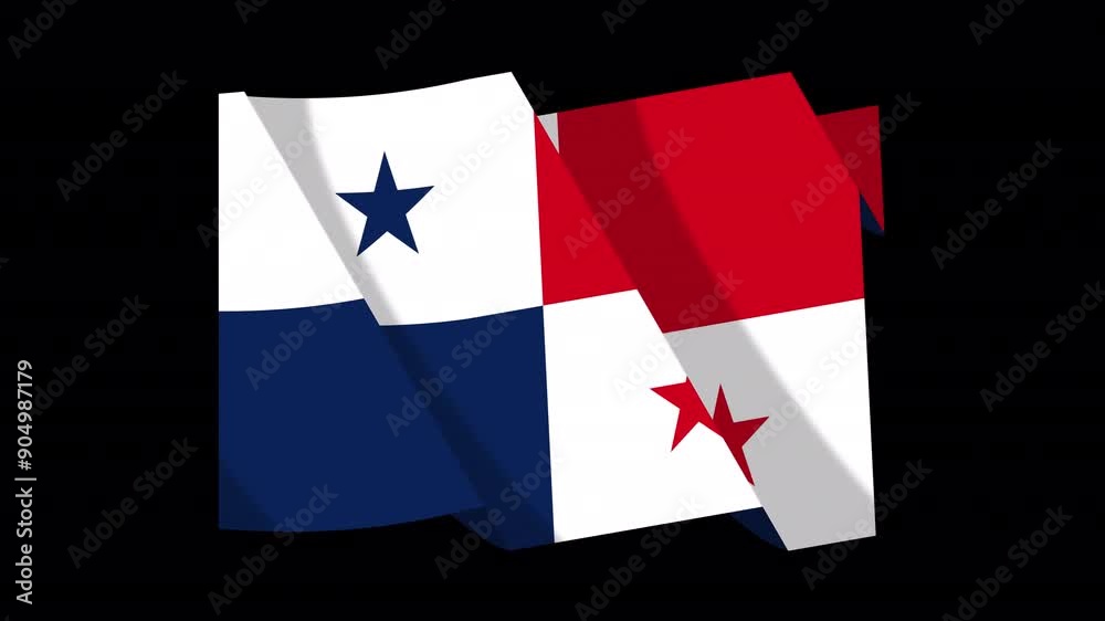 Looping animation of the Panama flag with alpha channel, waving flag 4k ...