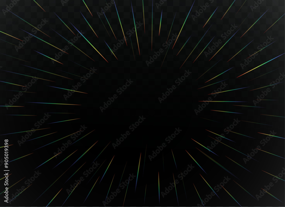 Background with the effect of rainbow rays halo, reflection of ...