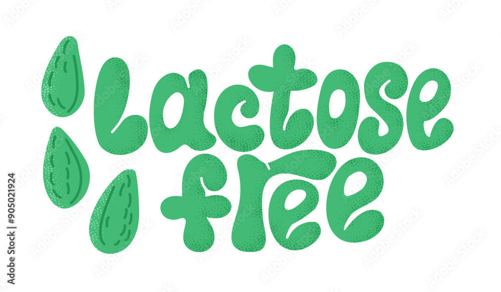 Healthy eating food slogan Lactose free for active life concept. Vector ...