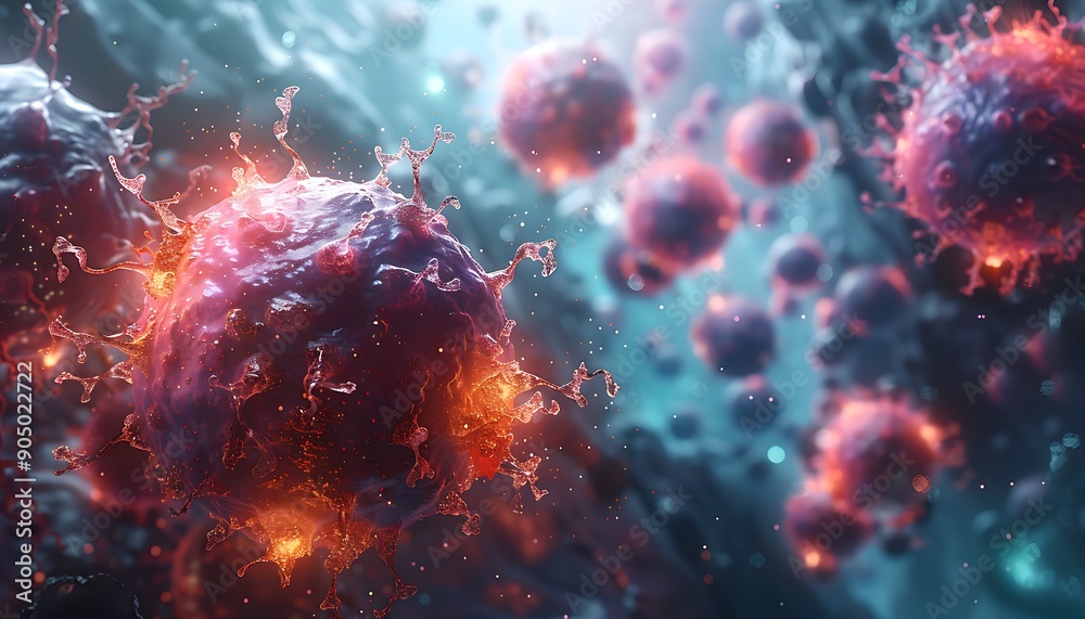 Genetically Modified CAR T-Cells in Action: A 3D Cinematic View Stock ...