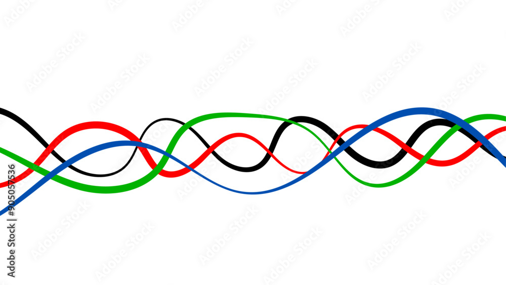 Colored Olympic Games rainbow lines isolated background. Olympic games ...