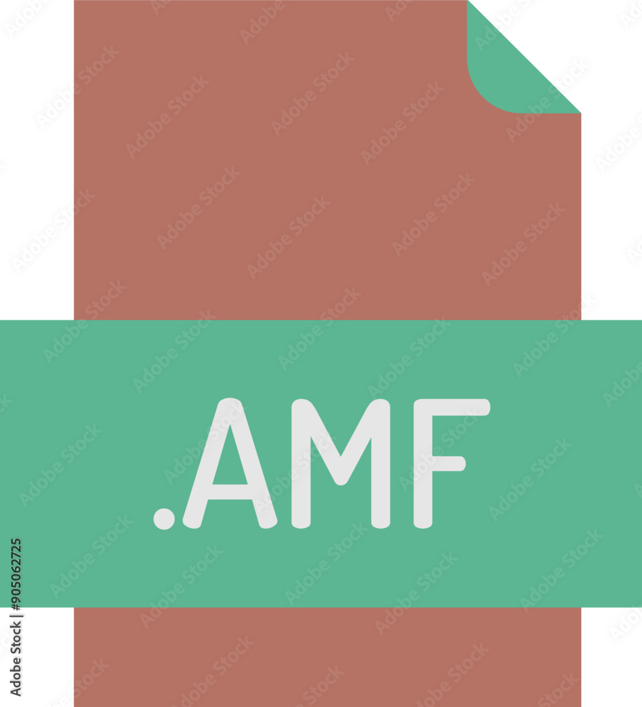 AMF File Icon Fill Crisp corners with doted lines Stock Vector | Adobe ...