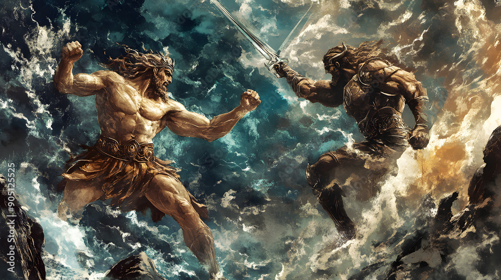 Greek mythology, wars between the Titans, the older gods, and the ...