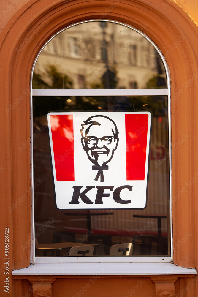 Minsk, Belarus. Jul 20, 2024. KFC sign displayed on the restaurant ...