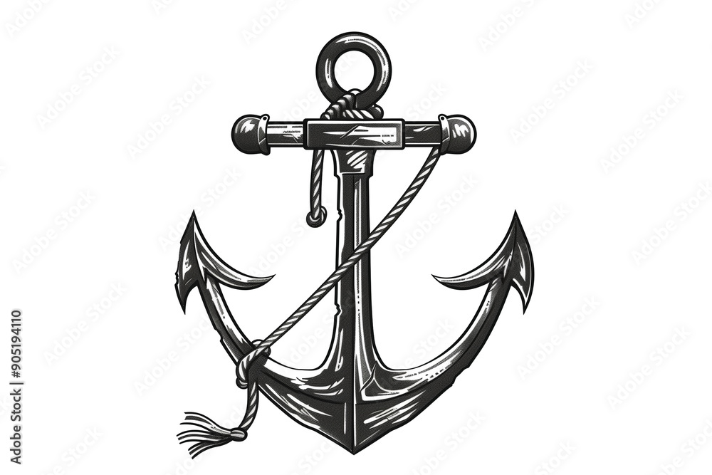 anchor black outline drawing vector Stock Illustration | Adobe Stock