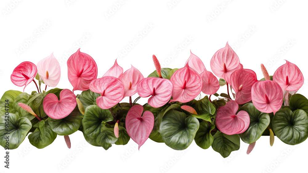 Beautiful exotic anthurium flower border for cards, invitation, banner ...
