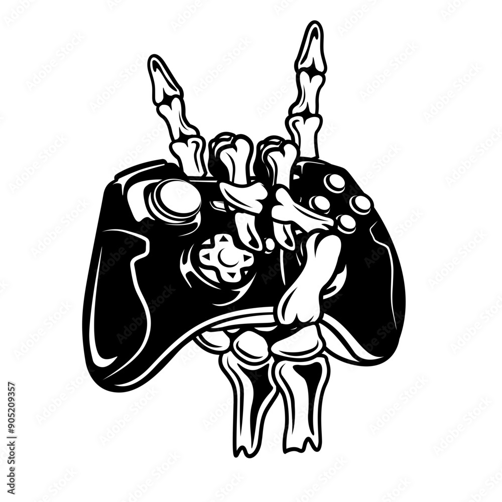 Joystick with rock hand bone | Rock Hand | Rock Hand Gamepad | Skeleton ...
