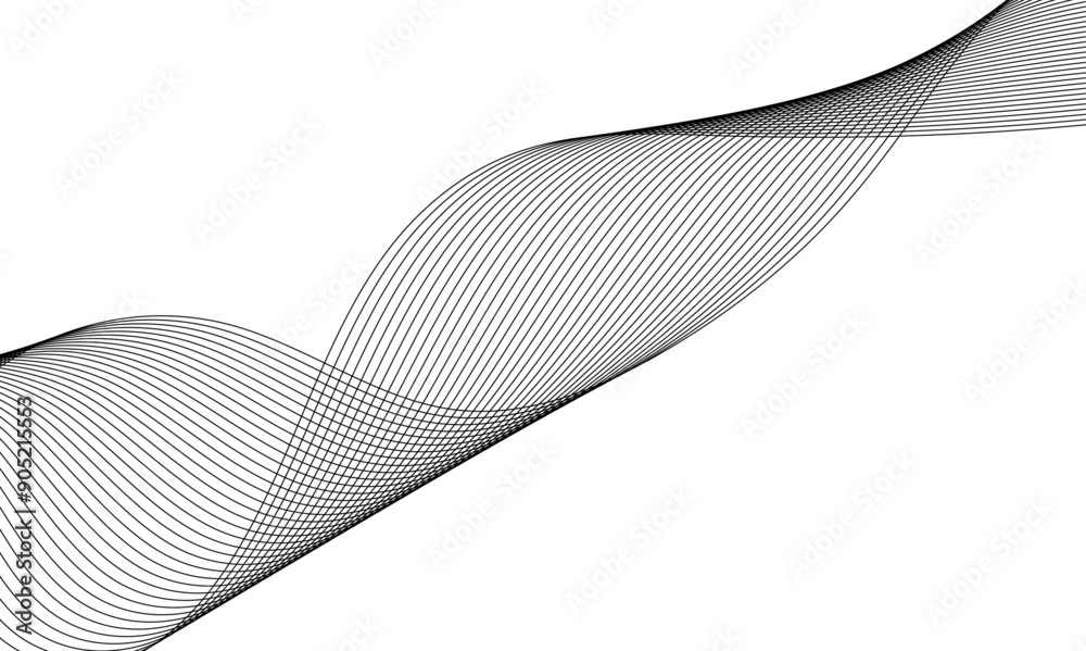 Abstract grey smooth element wavy modern curve lines on transparent ...