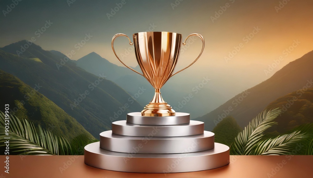 Winner award podium prize silver gold trophy win champion pedestal ...