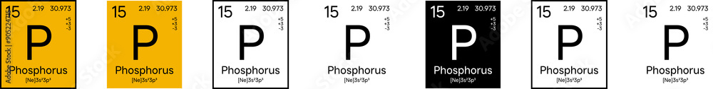 Phosphorus Element Symbol with Additional Info | Part of the Periodic ...