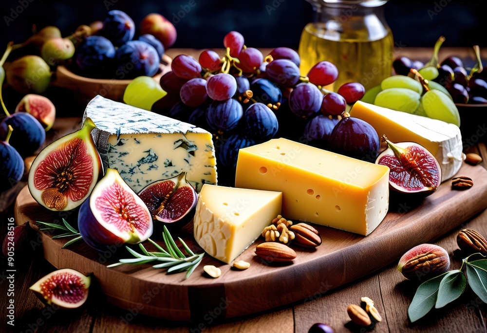 visually stunning cheese platter featuring variety flavors exquisite ...