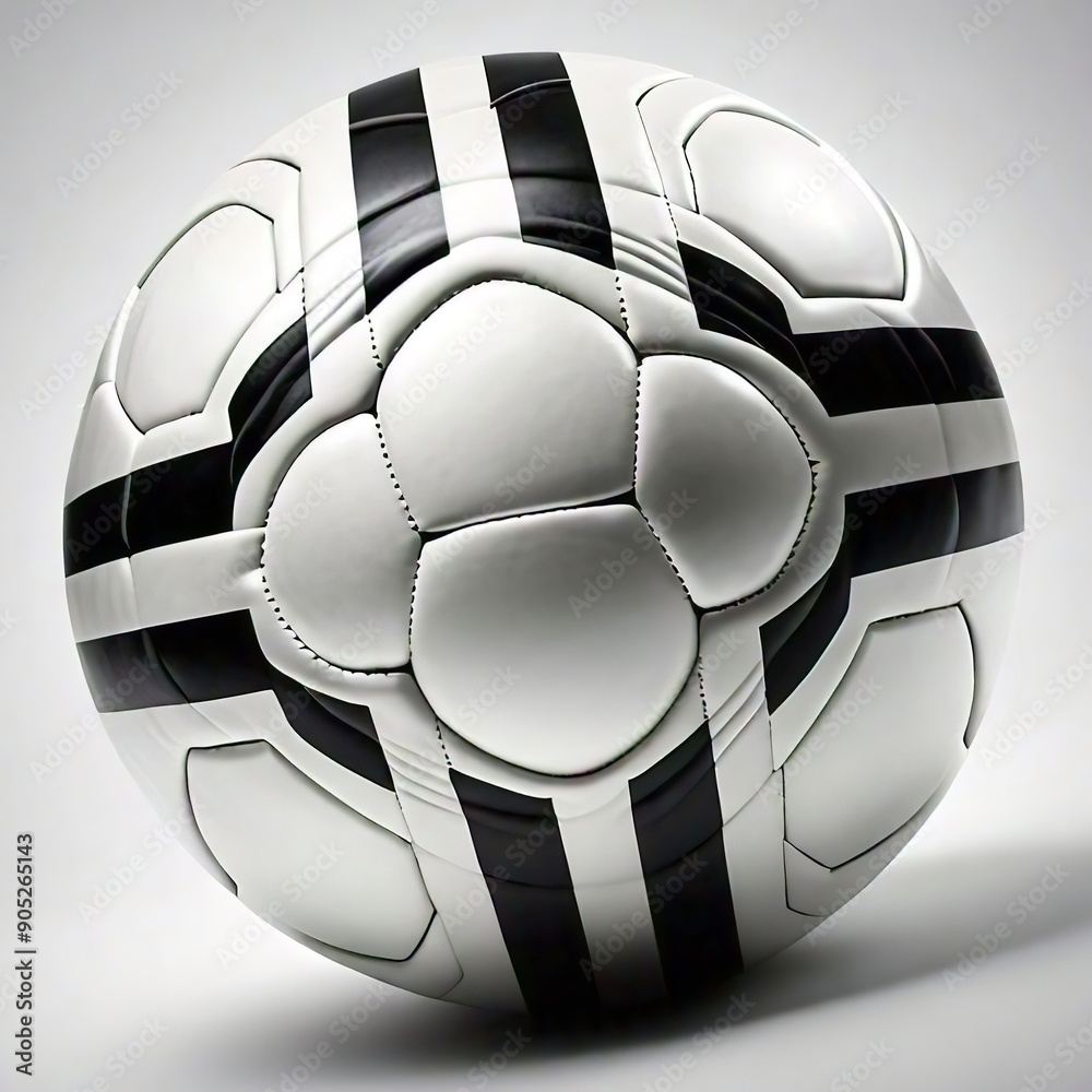 Classic Black and White Soccer Ball | Leather Soccer Ball Close-up ...