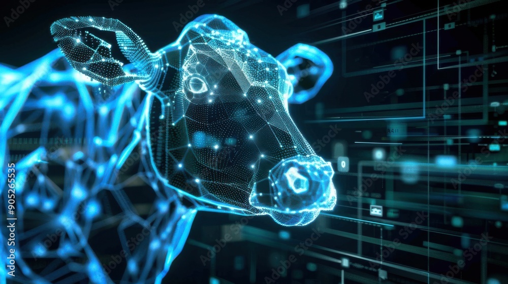 digital holographic cow holographic strings,Innovative cow monitoring ...