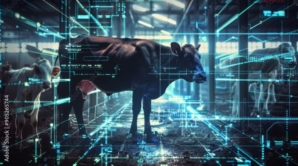 digital holographic cow holographic strings,Innovative cow monitoring ...