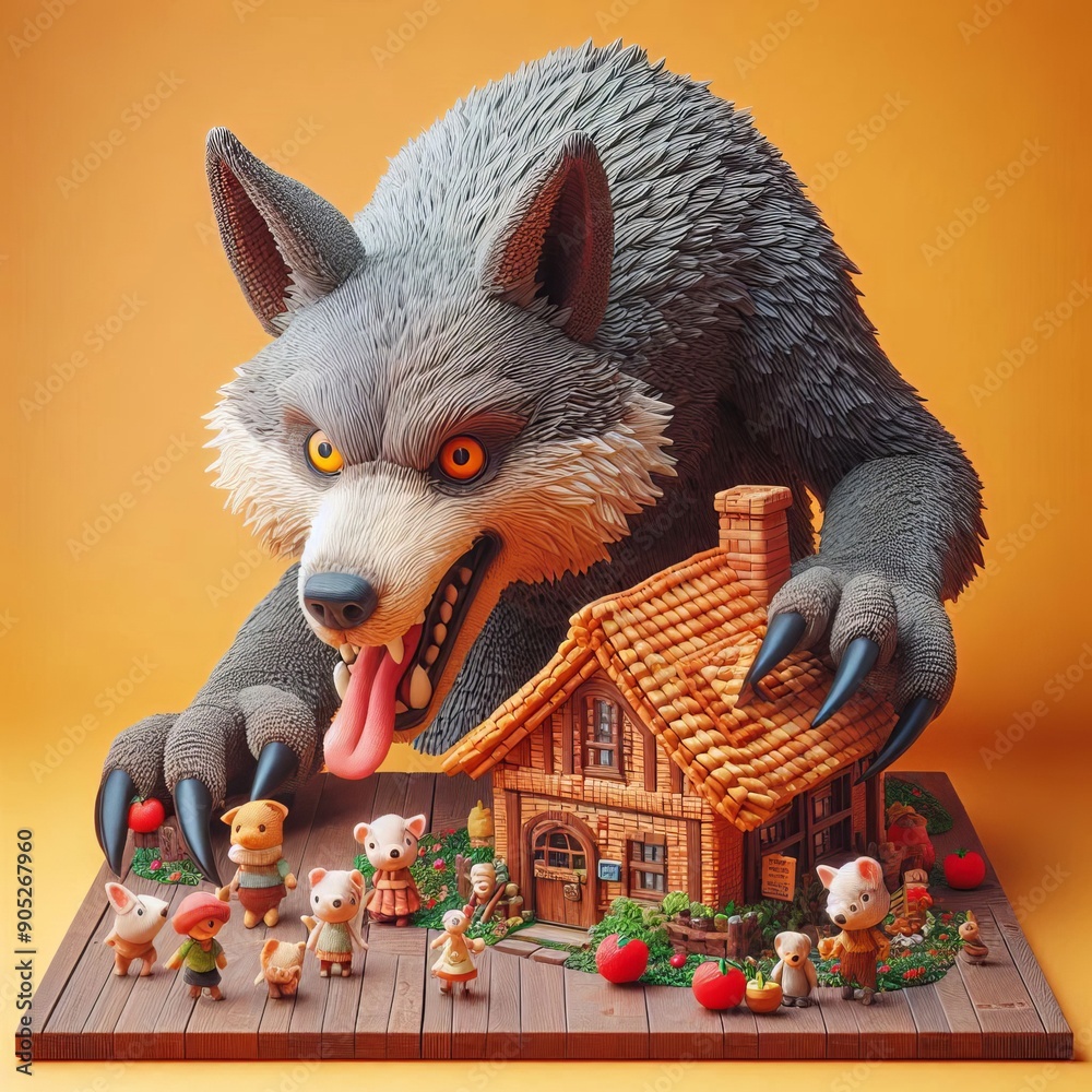 147 46 The Big Bad Wolf (from The Three Little Pigs) A hungry pr Stock ...