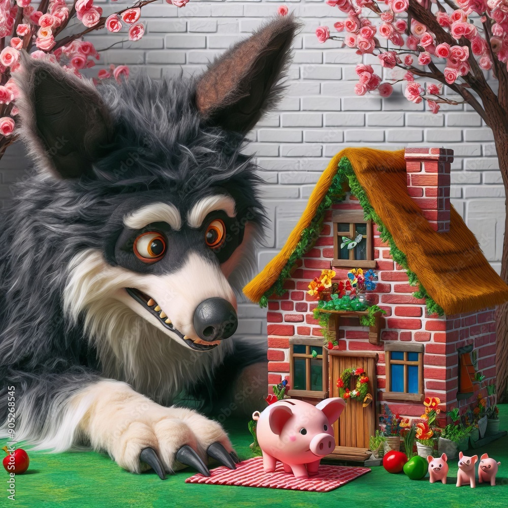 151 46 The Big Bad Wolf (from The Three Little Pigs) A hungry pr Stock ...