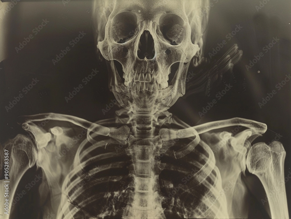 Detailed X-Ray Image of Human Skeleton Displaying Bone Structure in ...