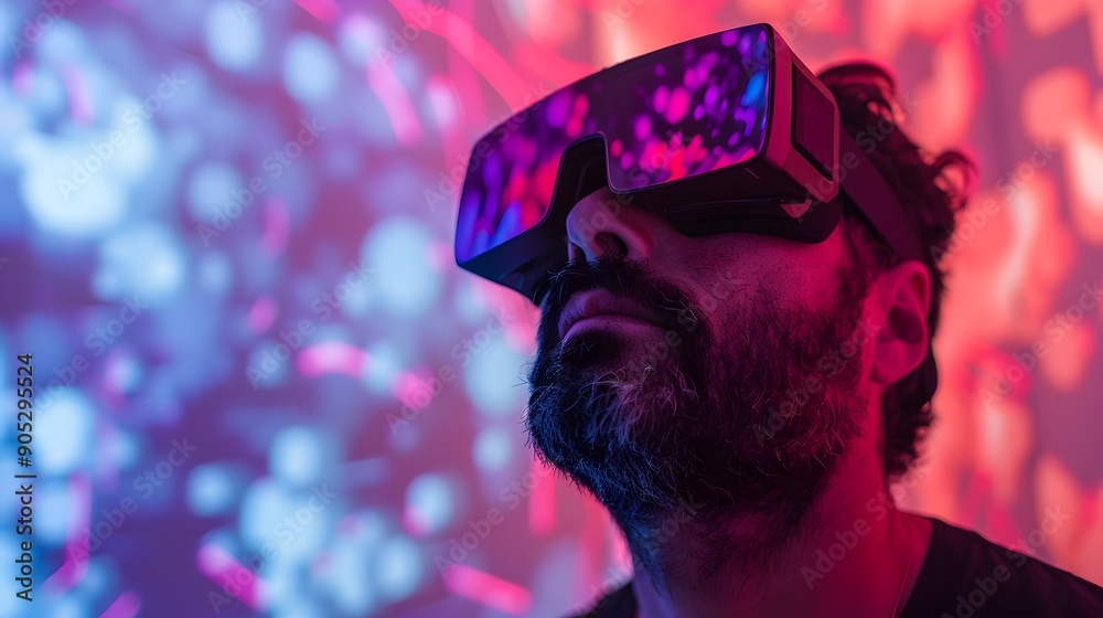 Blind person exploring a multisensory installation,immersive art ...