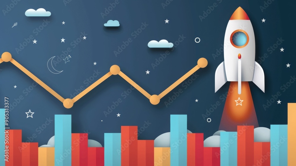rocket launch clip art , rocket and bar chart clip art , high-quality ...