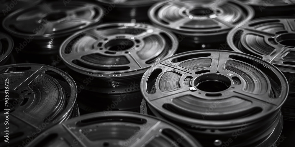 Evoking Nostalgia with Black and White Film Reels in Storage Settings ...