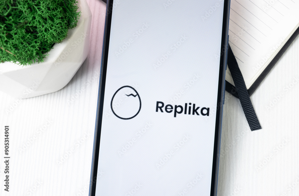 New York, USA - 21 June 2024: Replika Logo on Phone Screen, App or ...