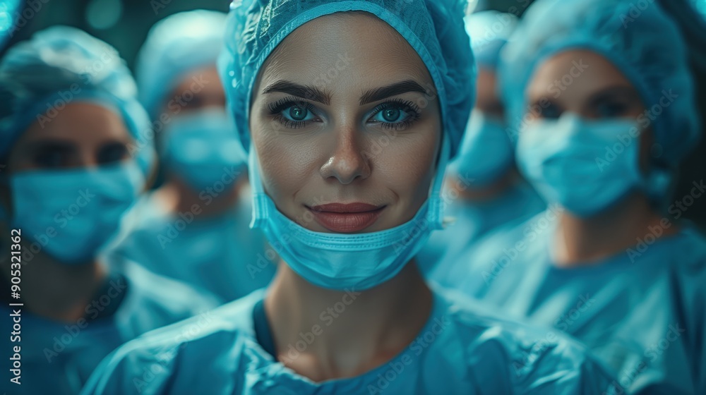 Confident Female Surgeon in Operating Room. Confident female surgeon in ...