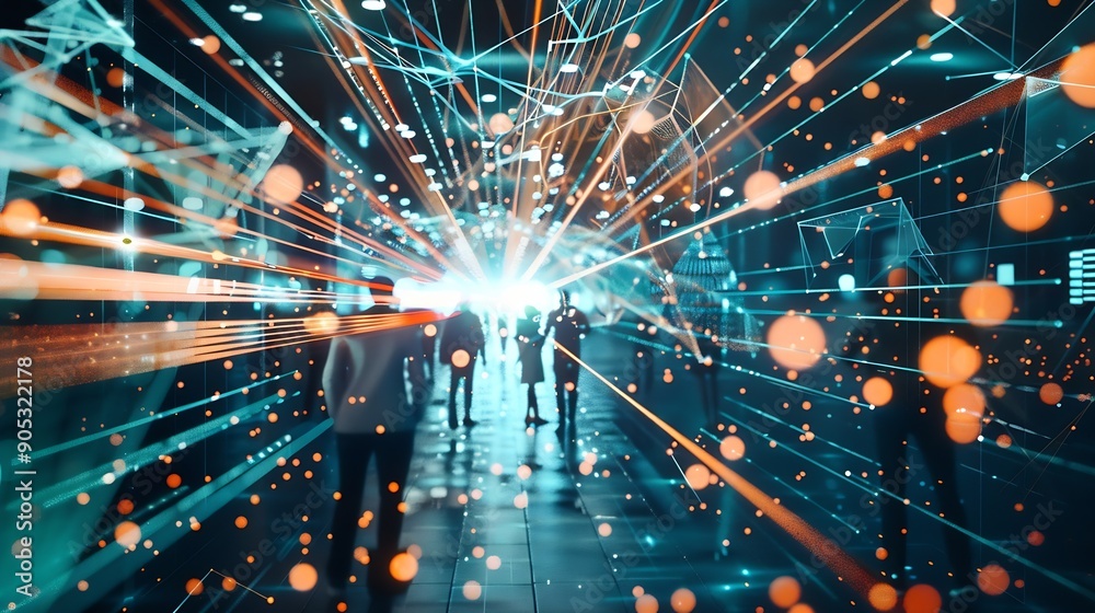 Communication technology smart connection IOT and people network ...