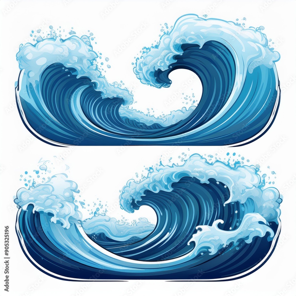Ocean water wave splash. Sea surf cartoon vector icon. Liquid drop ...
