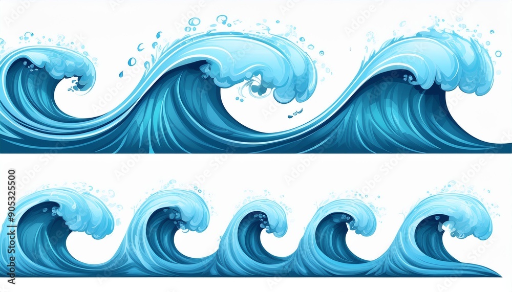 Ocean water wave splash. Sea surf cartoon vector icon. Liquid drop ...